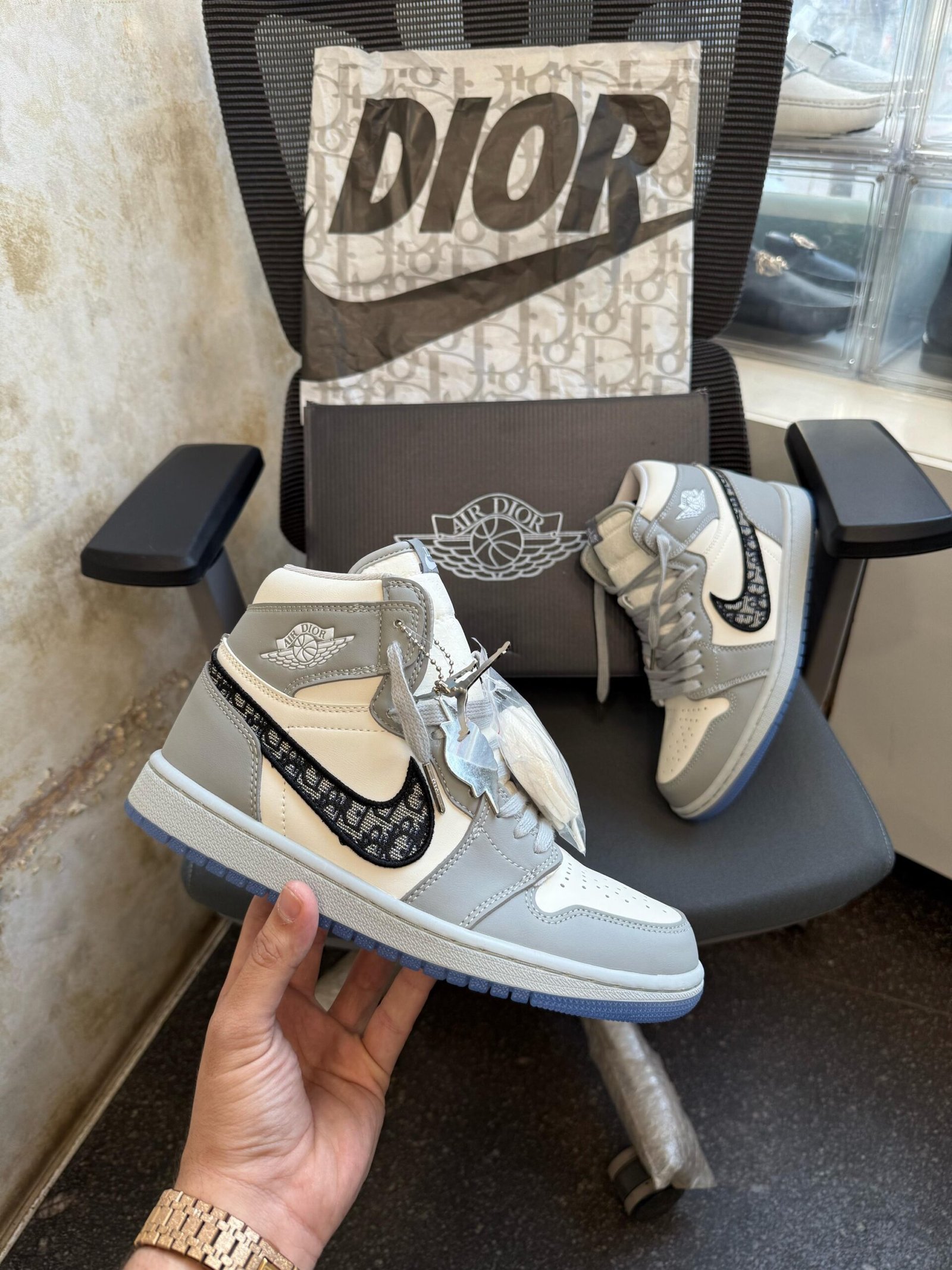 Genuine Nike Air Jordan first copy 1 Dior High Semi UA shoes India